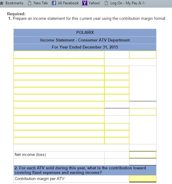 Solved Polarix is a retailer of ATVs (all-terrain vehicles) | Chegg.com