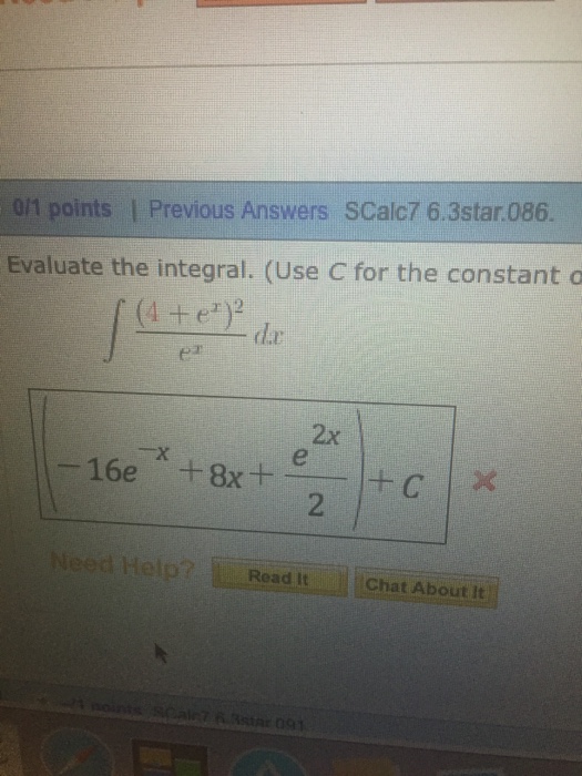 Solved Evaluate the integral. (Use C for the constant | Chegg.com