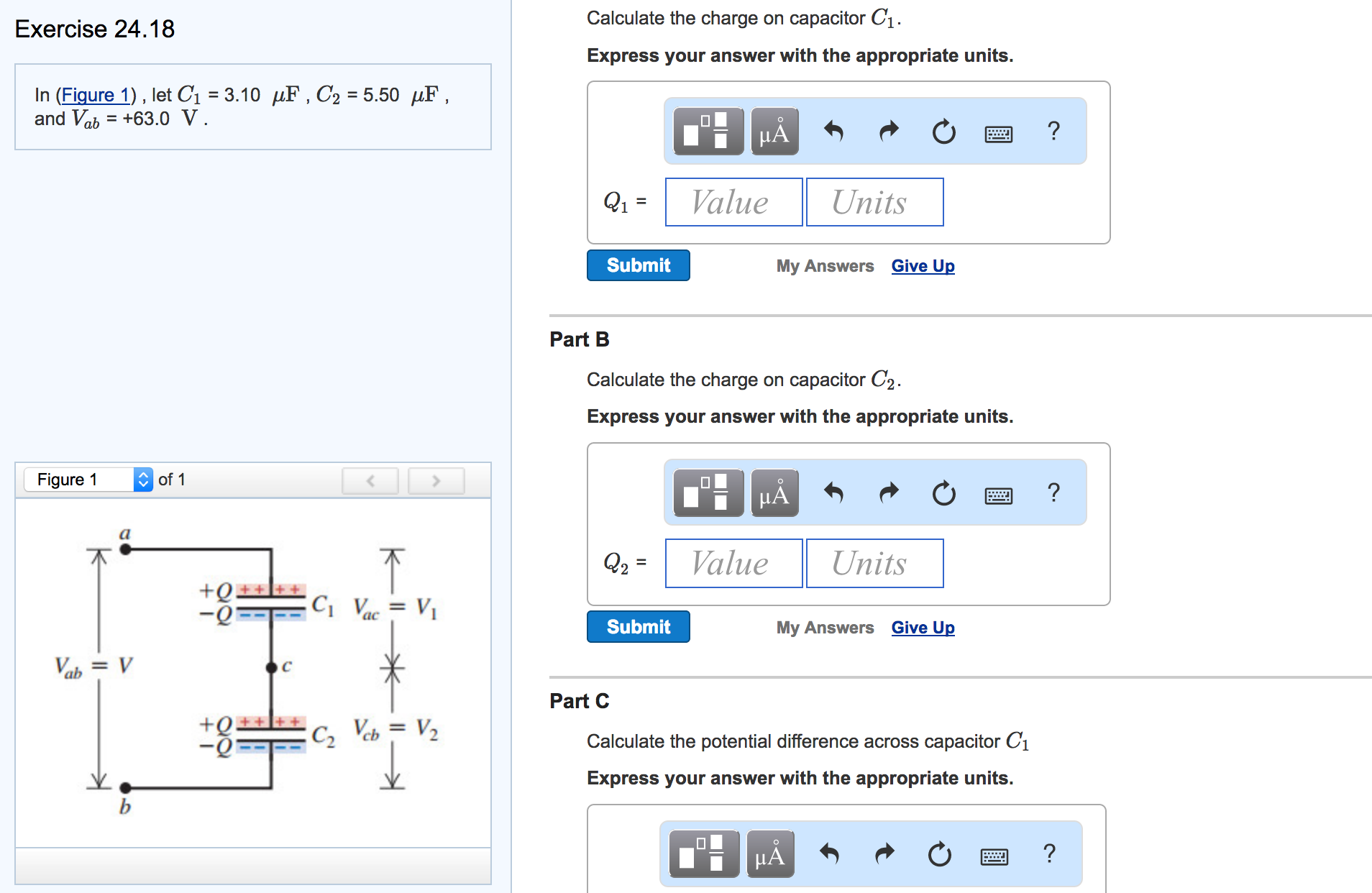 Solved Calculate the potential difference across capacitor | Chegg.com