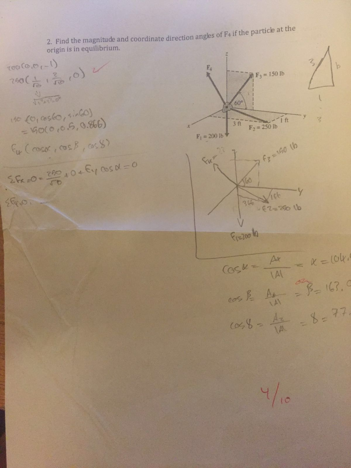 Solved Find the magnitude and coordinate direction angle of | Chegg.com