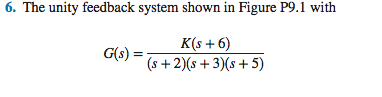 Solved 6. The unity feedback system shown in Figure P9.1 | Chegg.com