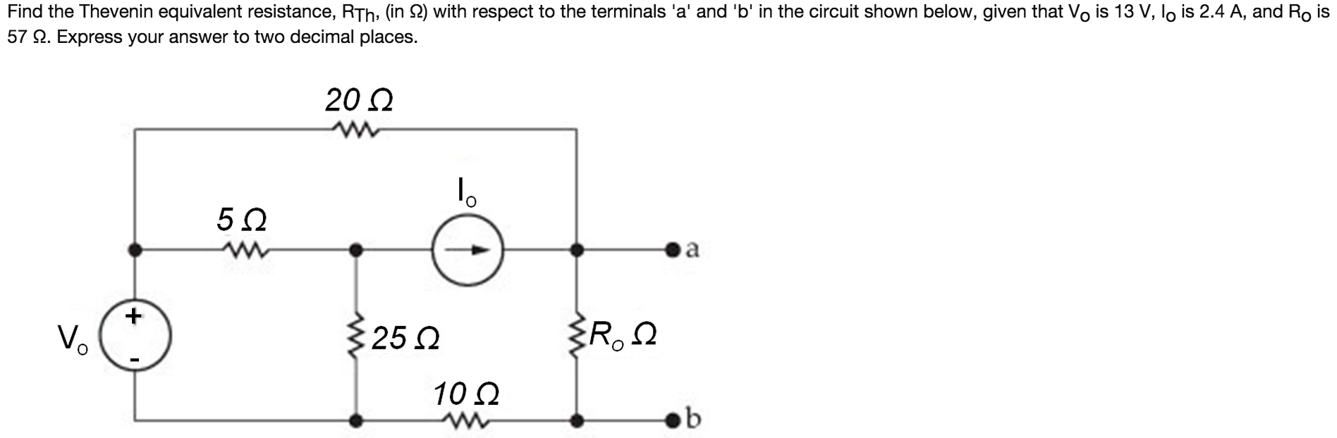 Solved Find the Thevenin equivalent resistance, RTh, (in | Chegg.com