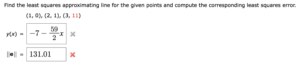 Solved Find the least squares approximating line for the | Chegg.com
