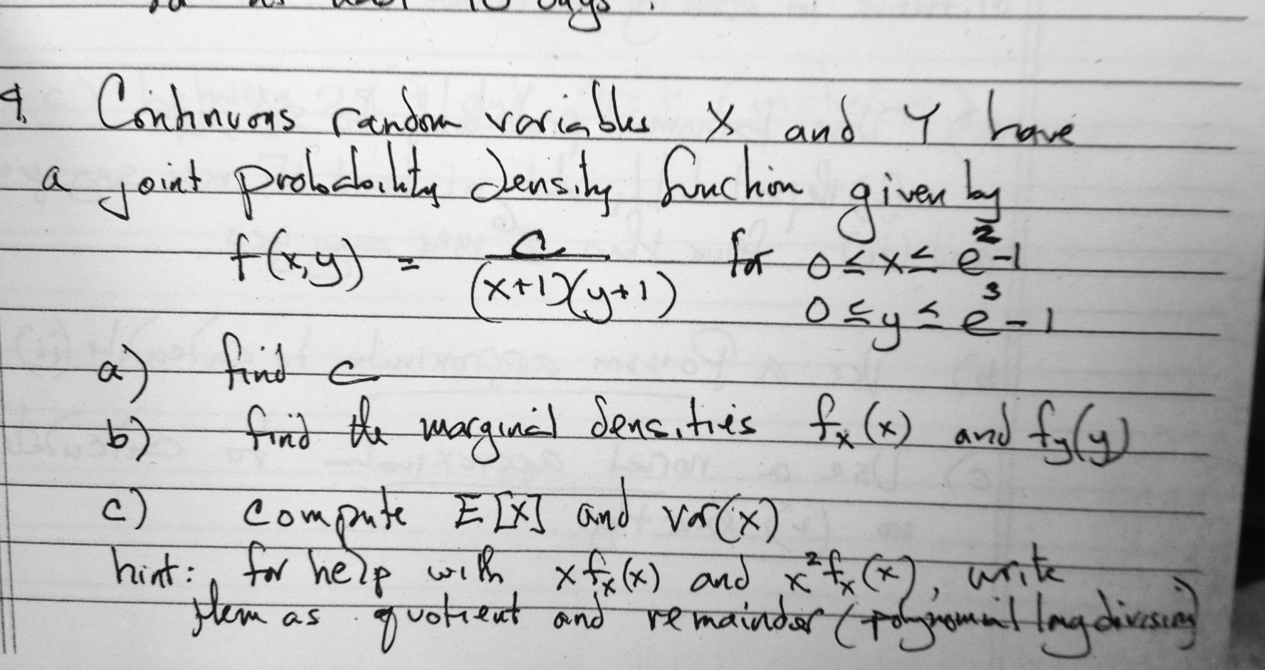Contains random variable X and y have a joint | Chegg.com
