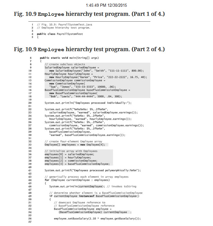 Solved 1:43:10 PM 12/30/2015 Fig. 10.4 Employee abstract | Chegg.com