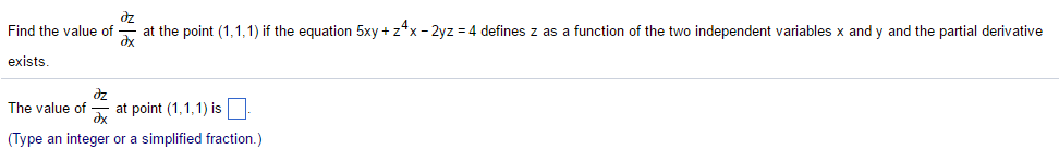 Solved Find the value of partial differential z/partial | Chegg.com