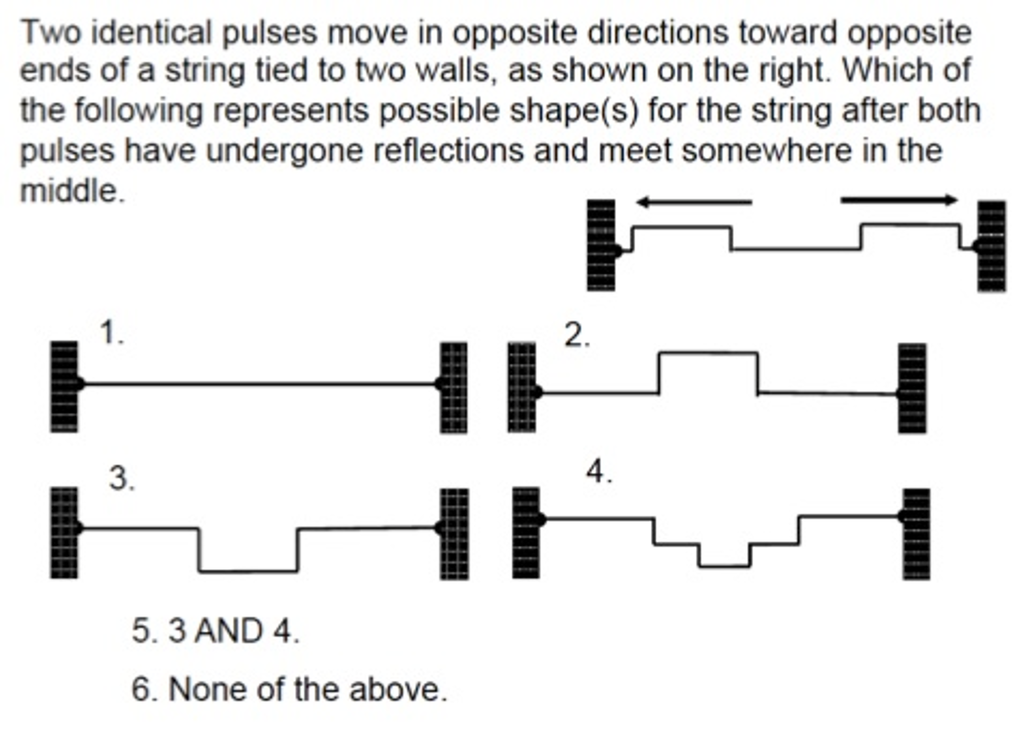 Solved Two identical pulses move in opposite directions | Chegg.com