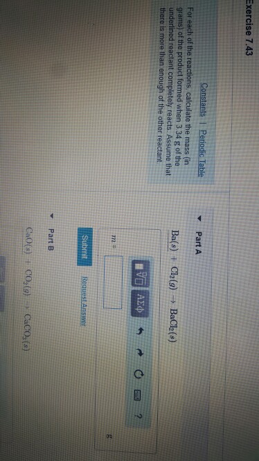 Solved Exercise 7.43 Constants I Periodic Table Part A For | Chegg.com