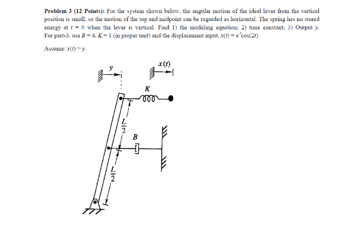 For the system shown below, the angular motion of the | Chegg.com