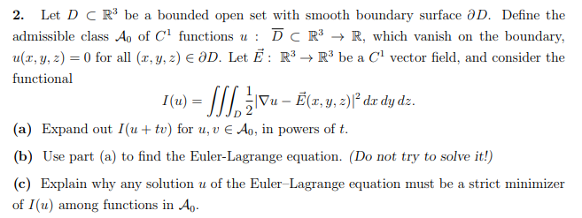 Solved 2. Let D C R3 be a bounded open set with smooth | Chegg.com