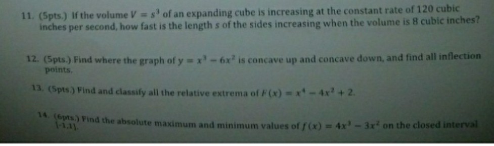 Solved 11. (Spts) If the volume V s of an expanding cube is | Chegg.com Solved 11. (Spts) If the volume V s of an expanding cube is | Chegg.com