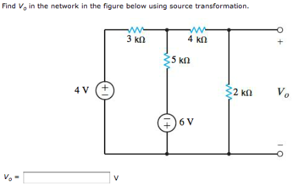 Solved Find V0 in the network in the Figure below using | Chegg.com