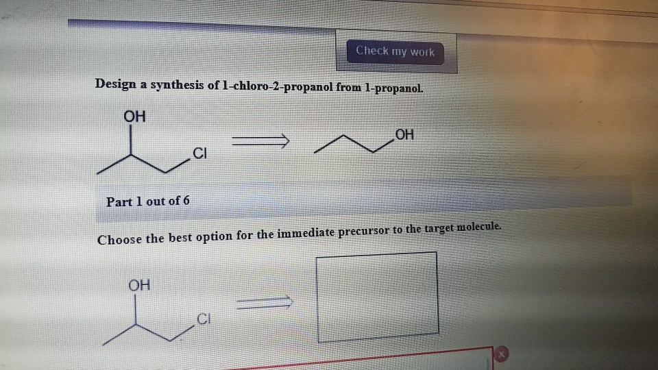 Solved Check my work Design a synthesis of | Chegg.com