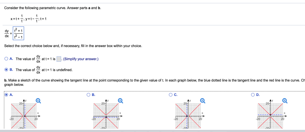 Solved Consider the following parametric curve. Answer parts | Chegg.com