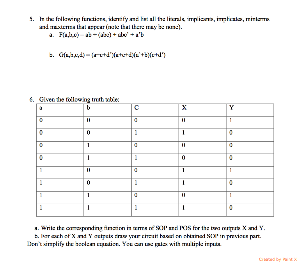 Solved In the following functions, identify and list all the | Chegg.com