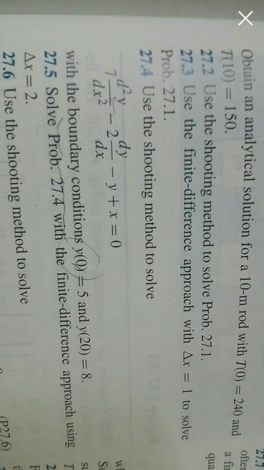 Solved Obtain an analyti 7(10)= 150. 27.2 Use the shooting | Chegg.com