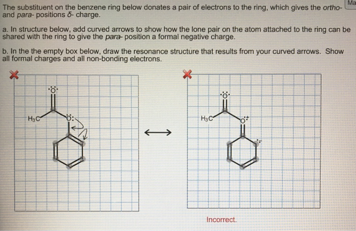 Solved The substituent on the benzene ring below donates a | Chegg.com