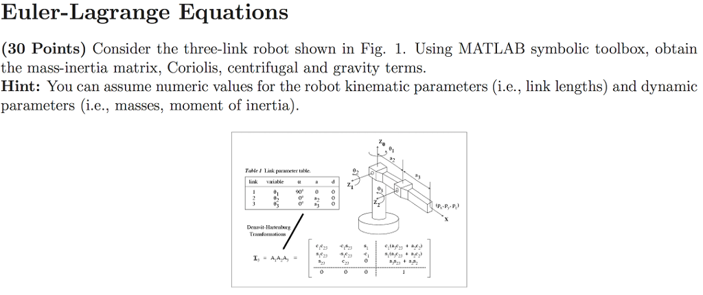 Euler-Lagrange Equations (30 Points) Consider the | Chegg.com