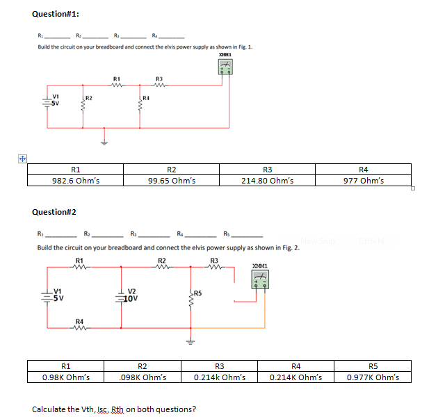 Solved Question# 1: Build the circuit on your breadboard and | Chegg.com