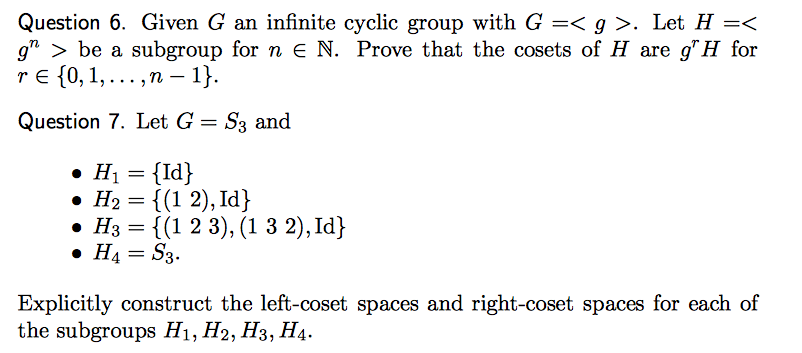Solved Question 6, Given G an infinite cyclic group with G | Chegg.com
