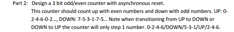 Solved Design a 3 bit odd/even counter with asynchronous | Chegg.com
