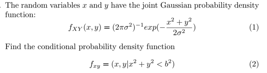 Solved The random variables x and y have the joint Gaussian | Chegg.com
