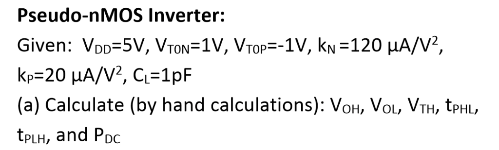 Solved Calculate TPHL and TPLH using the average current | Chegg.com