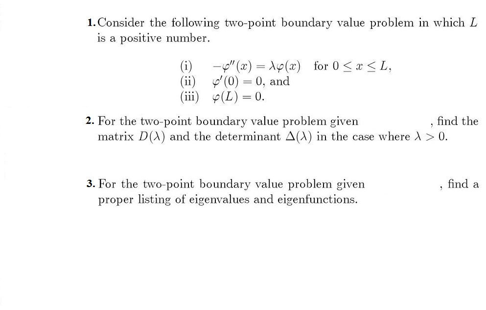 Solved Consider the following two-point boundary value | Chegg.com Solved Consider the following two-point boundary value | Chegg.com