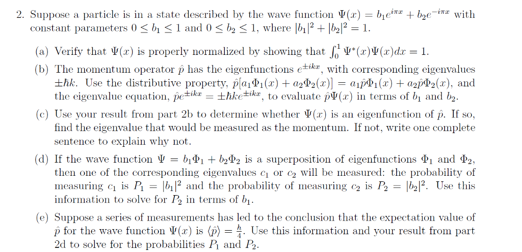 Solved Suppose a particle is in a state described by the | Chegg.com