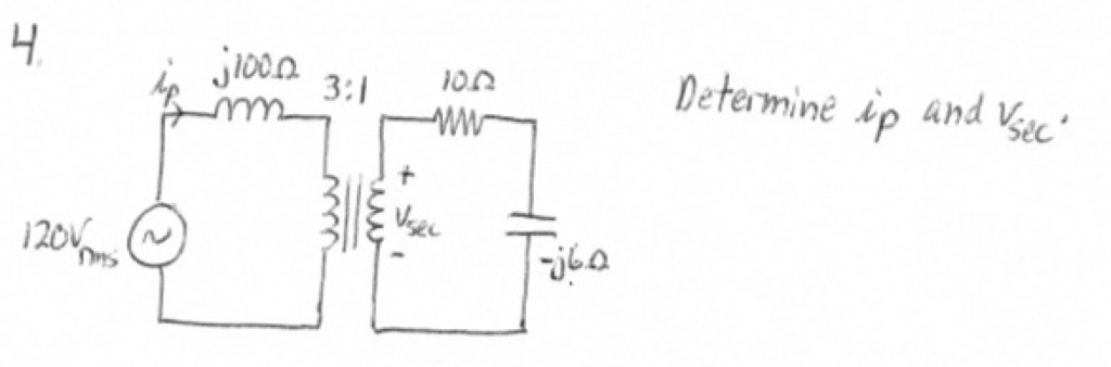 Solved Determine i_p and V_sec. | Chegg.com