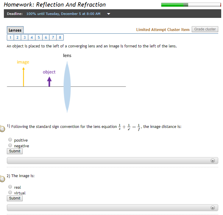 Solved Homework Reflection And Refraction Deadline 100