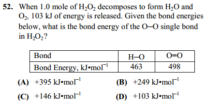 Solved When 1.0 mole of H2O2 decomposes to form H2O and O2, | Chegg.com