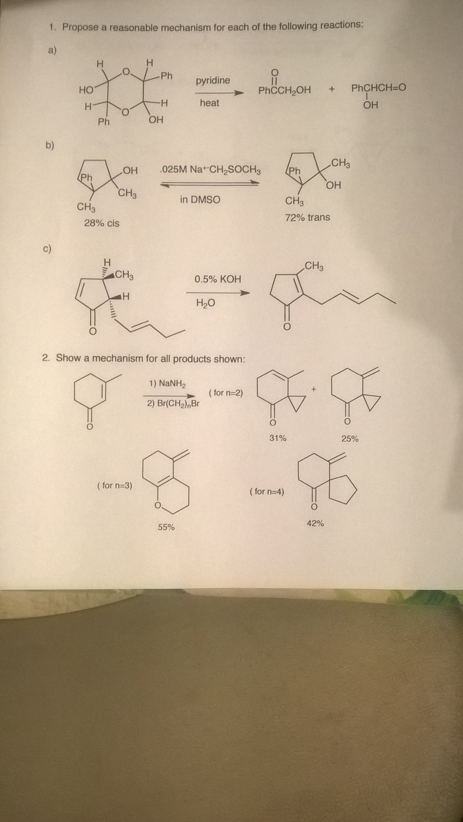 Solved Propose a reasonable mechanism for each of the | Chegg.com