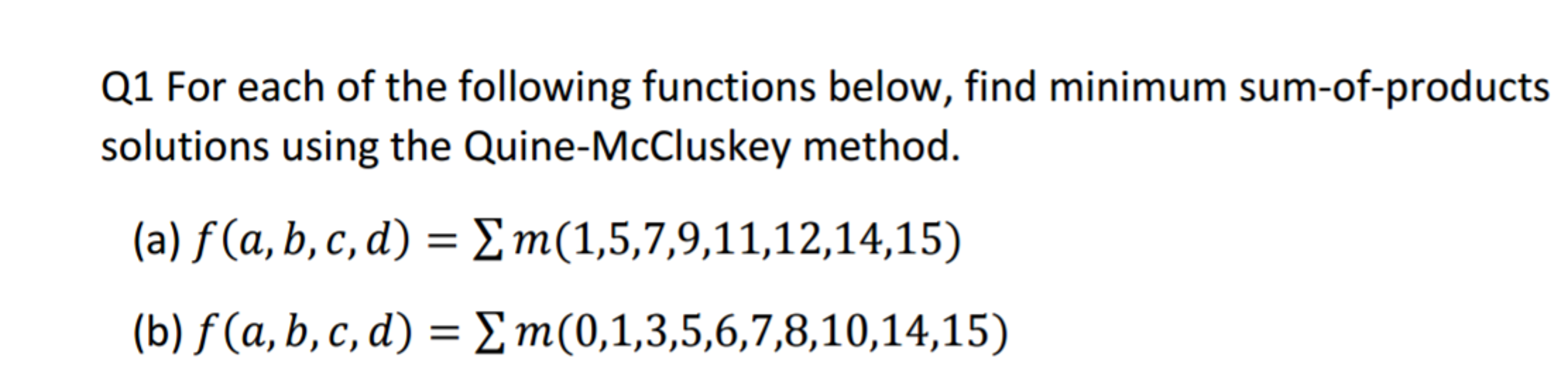 For each of the following functions below, find | Chegg.com