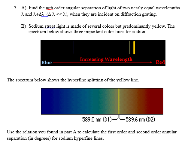 Solved Find the order angular separation of light of two | Chegg.com Solved Find the order angular separation of light of two | Chegg.com