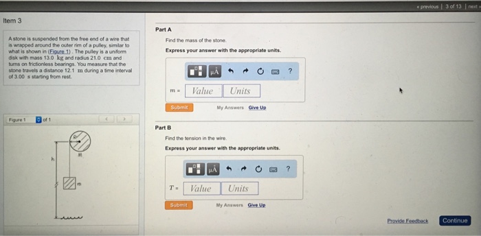 Solved A stone is suspended from the free end of a wire that | Chegg.com