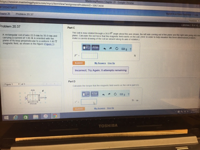 Solved A rectangular coil wire 22cm by 35 cm and carrying a | Chegg.com