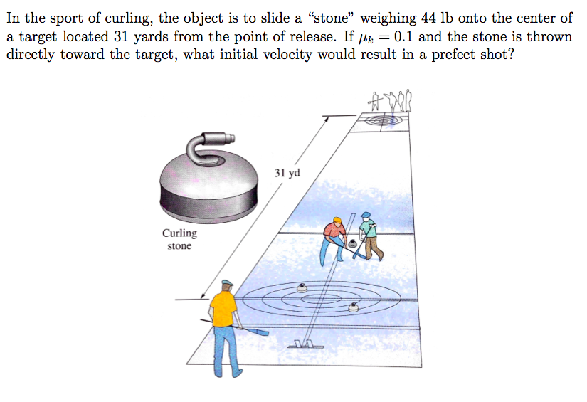 Solved In the sport of curling, the object is to slide a | Chegg.com