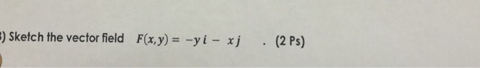 Solved Sketch the vector field F(x,y) = -yi - xj. | Chegg.com