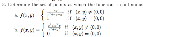Solved Determine the set of points at which the function is | Chegg.com