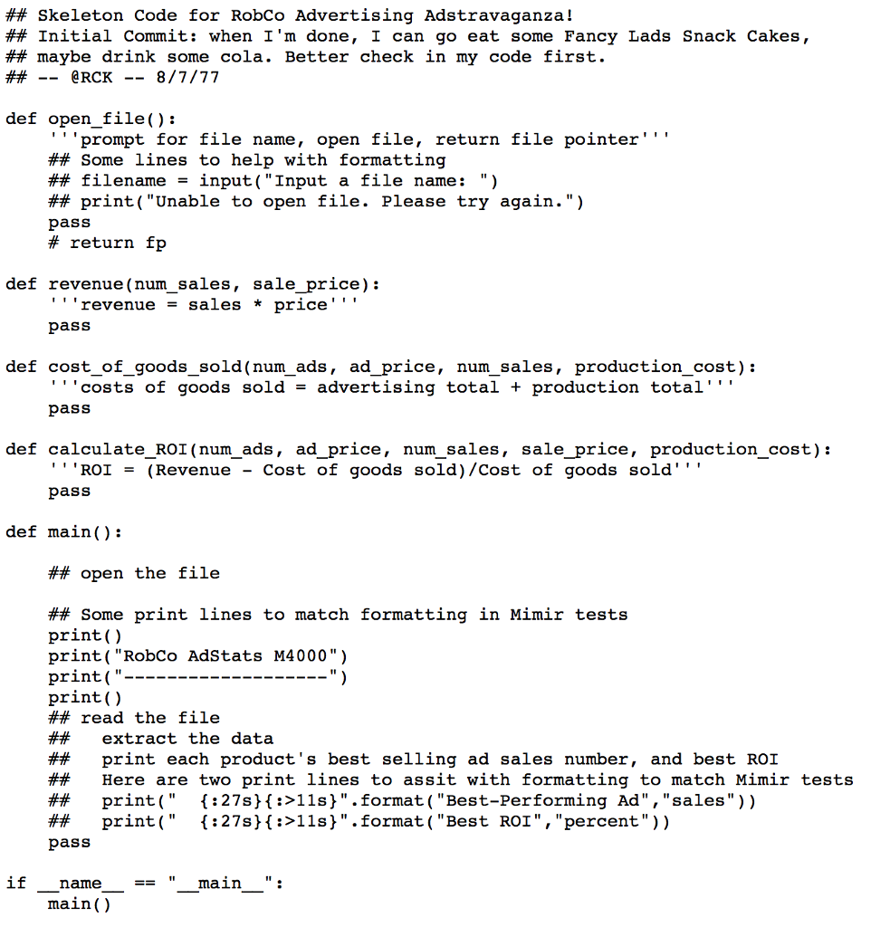 Skeleton Code For RobCo Advertising Adstravaganza Chegg skeleton-code-for-robco-advertising-adstravaganza-chegg