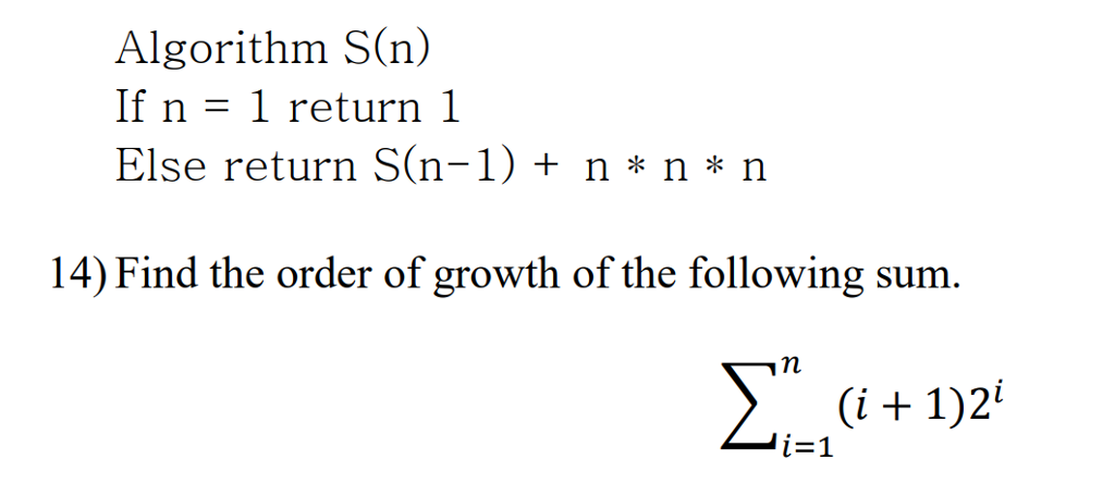 Solved Prove the Big-O class, Solve the recurrence relation, | Chegg.com