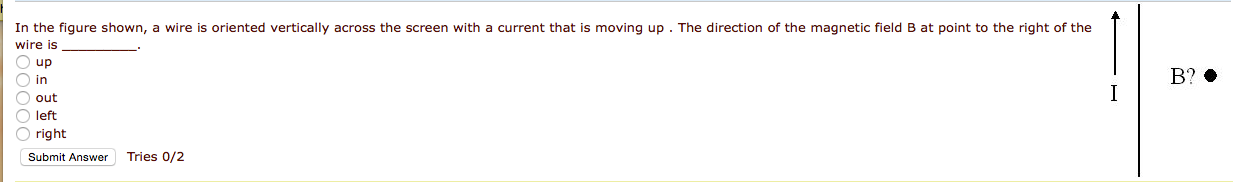 Solved In the figure shown, a wire is oriented vertically | Chegg.com
