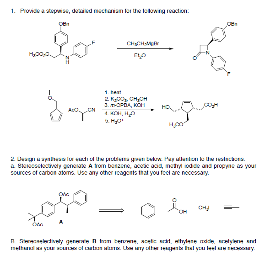 Solved Provide a stepwise, detailed mechanism for the | Chegg.com