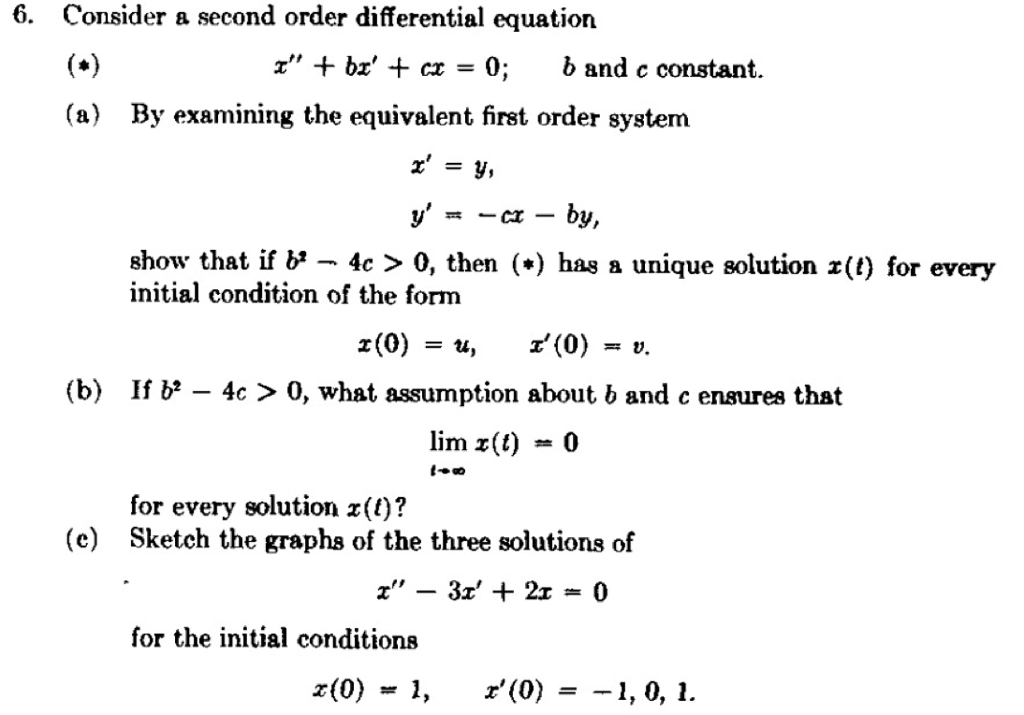 Solved Consider a second-order differential equation (*) | Chegg.com