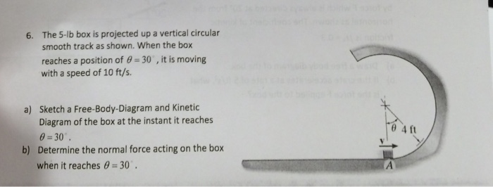 Solved A 5-lb box is projected up a vertical circular smooth | Chegg.com