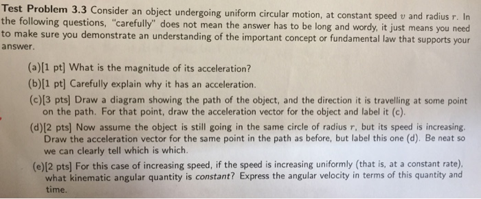 Solved Consider an object undergoing uniform circular | Chegg.com