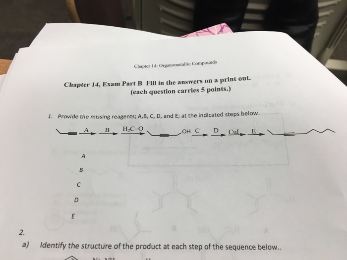 Solved Provide the missing reagents a,b,c,d and e at the | Chegg.com