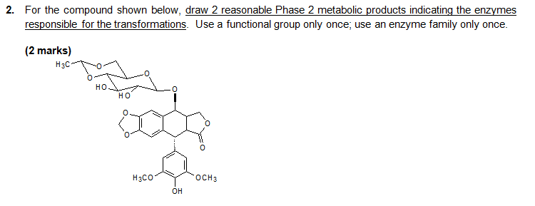Solved 2. For the compound shown below, draw 2 reasonable | Chegg.com