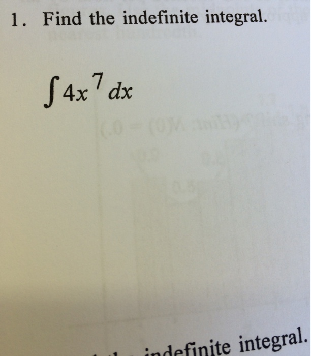 Solved Find the indefinite integral. integral 4x^7 dx | Chegg.com